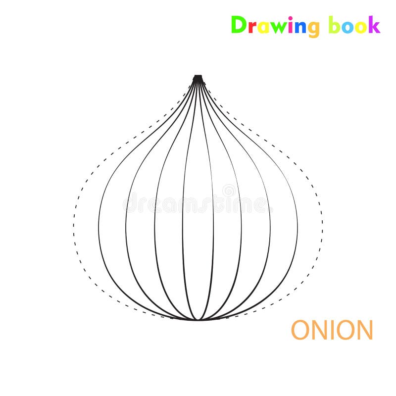 Onion Coloring and Drawing Book Vegetable Design Illustration Stock ...