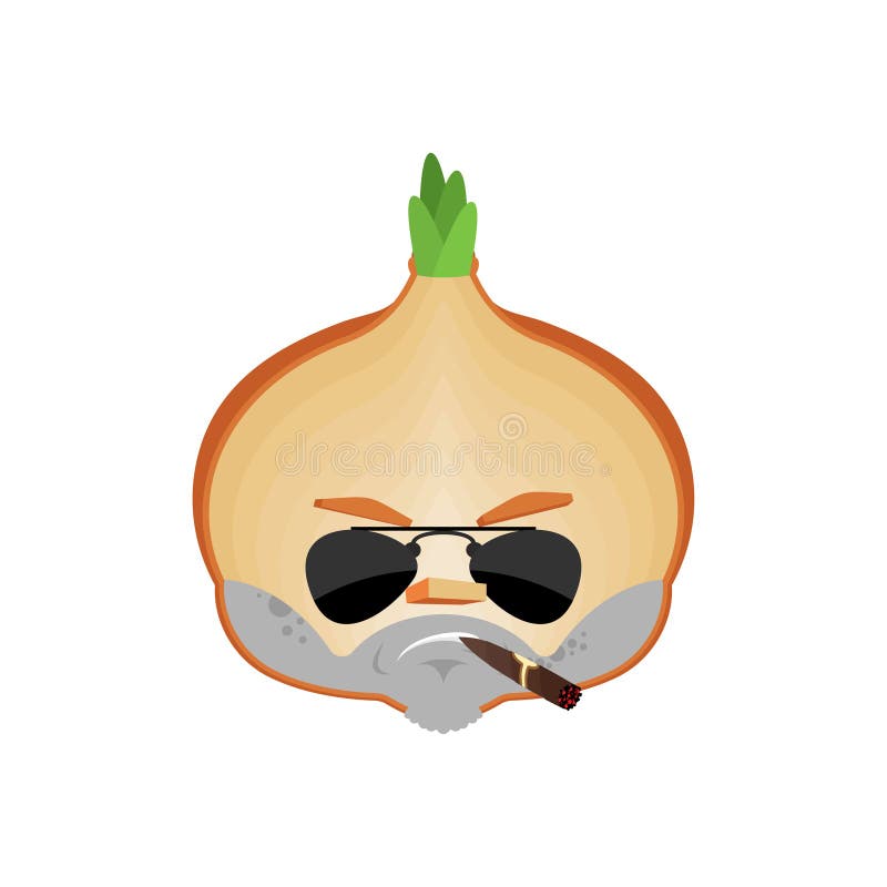 Onion Cool in Glasses. Bulb Onion Emoji Strong Stock Illustration ...