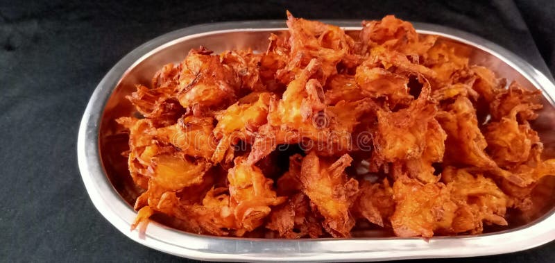 Onion Crispy Fry Pakoda Recipe Stock Photo - Image of vegetable ...