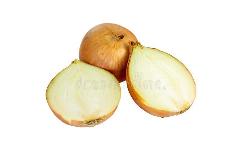 Onion Cut in Half Isolated on White Background Stock Photo - Image of ...