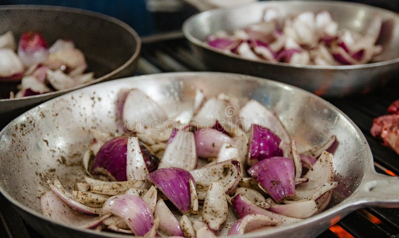 Onion Cut and Placed in a Pan Stock Image - Image of shallot, grocery ...