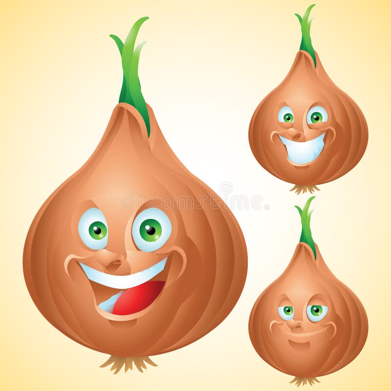 Onion Face Expression Cartoon Character Set Stock Vector - Illustration ...