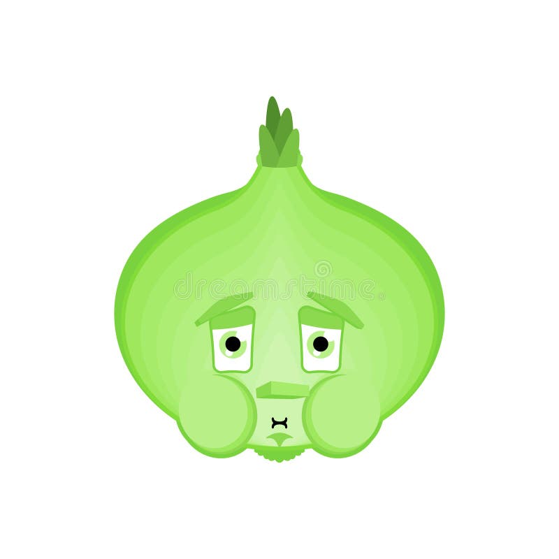 Onion Feels Sick. Bulb Onion Emoji Feels Bad Stock Vector ...