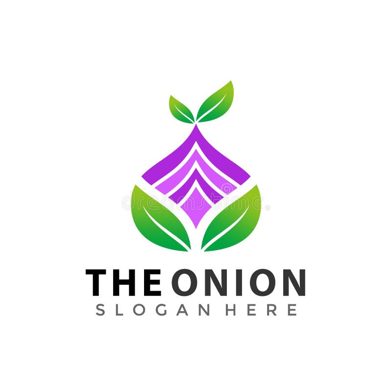The Onion Fresh Leaf Logo Design Element Vector Illustration Stock ...