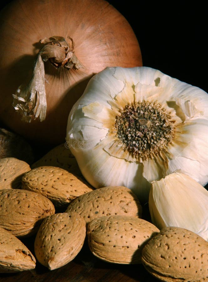 Onion and Garlic Still Life Stock Photo - Image of organic, healthy ...