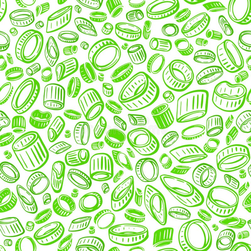 Onion Green Leaves, Ring. Vector Seamless Pattern Stock Vector ...