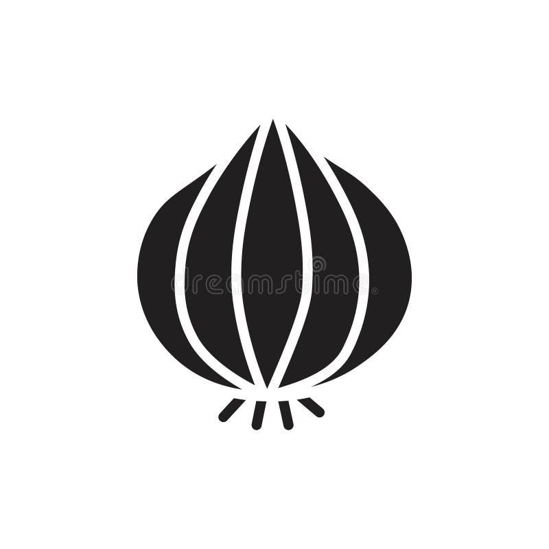Onion Icon Flat Line Illustration Stock Vector - Illustration of vector ...