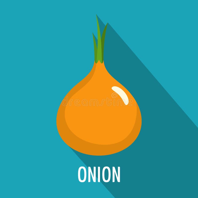 Onion icon, flat style. stock vector. Illustration of fresh - 106115445