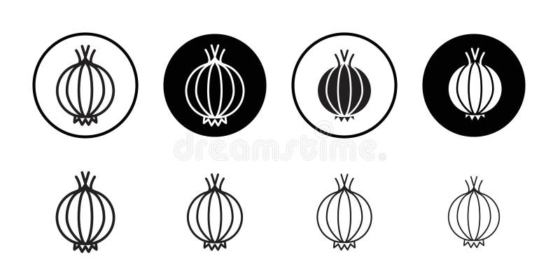 Onion Icon Isolated Flat Vector in Outline Stock Vector - Illustration ...