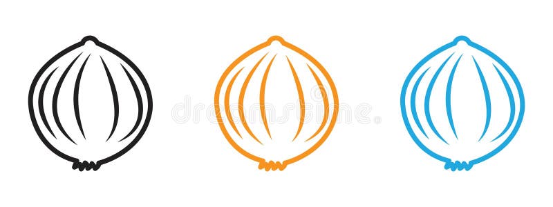 Onion Icon Thin Line Illustration Set Stock Vector - Illustration of ...