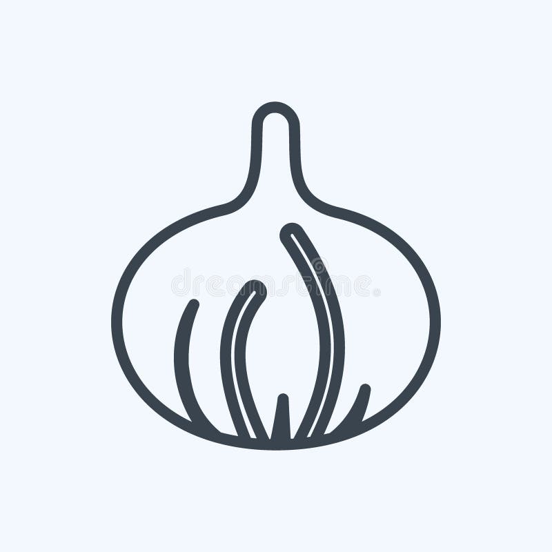Onion Icon in Trendy Line Style Isolated on Soft Blue Background Stock ...