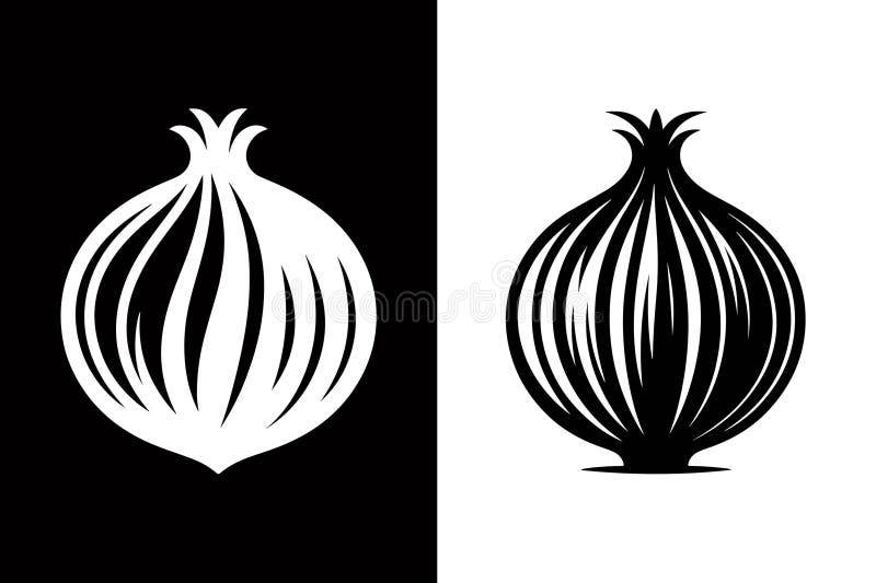 Onion Icons in Silhouette Vector Style Stock Vector - Illustration of ...