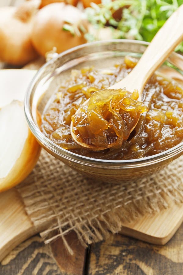Onion jam stock image. Image of vegetable, seasoning - 46165461