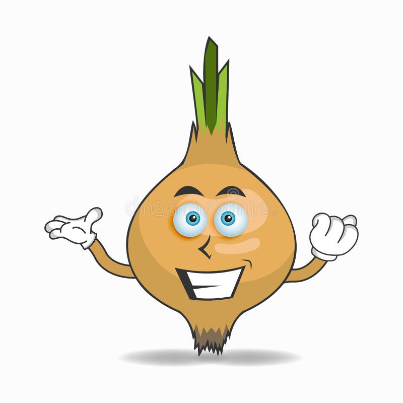 Onion Mascot Character with Smile Expression. Vector Illustration Stock ...