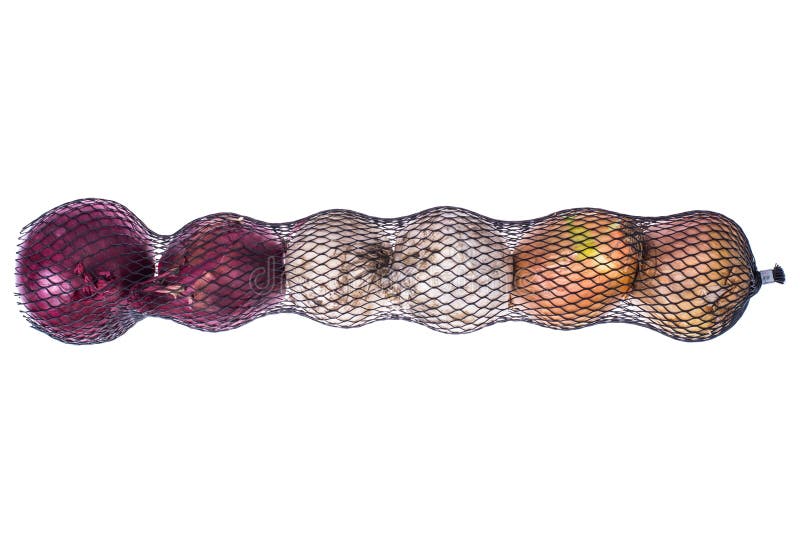 Onion in net for storage stock photo. Image of package - 107863120