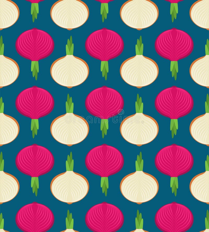 Onion Pattern Seamless. Onion Bulb Slice Background Stock Illustration ...