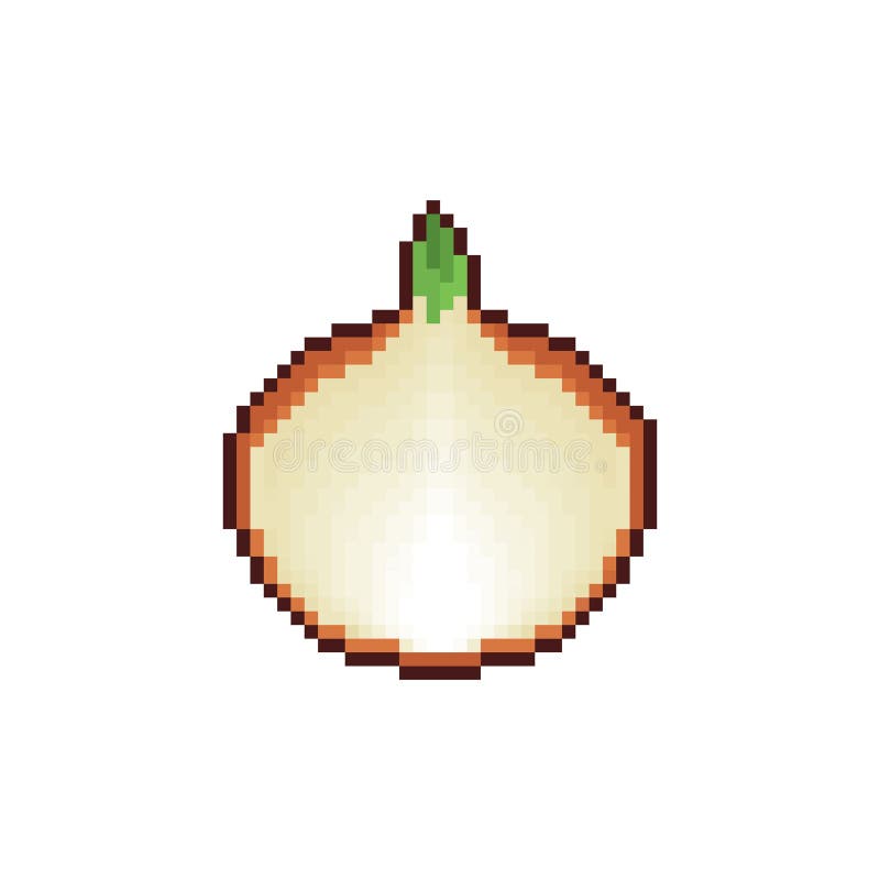 Onion Pixel Art. 8 Bit Onion Bulb Slice Isolated Stock Illustration ...