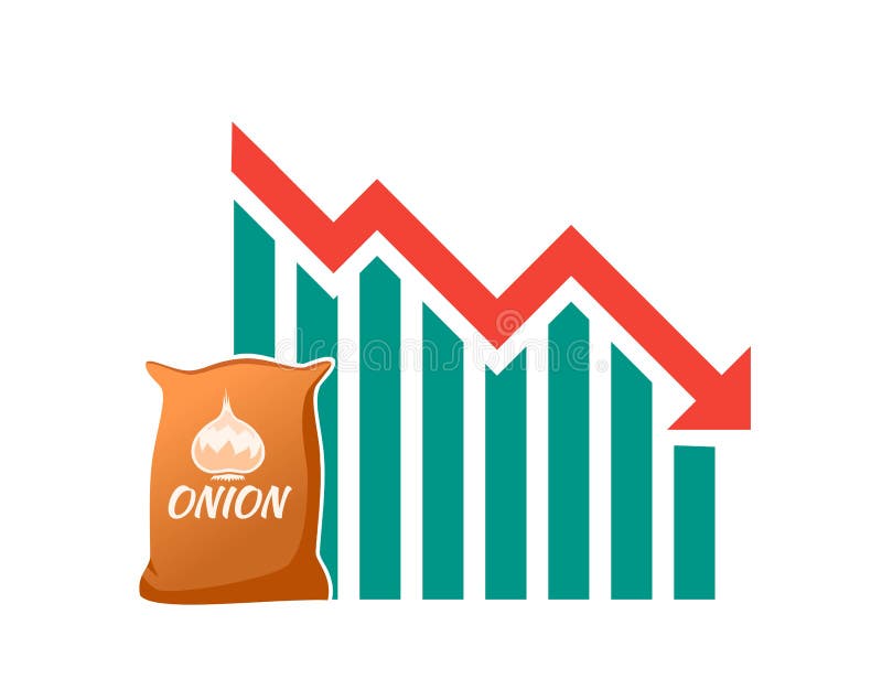 Onion Price Decrease Down in Statistic Graph Stock Vector ...