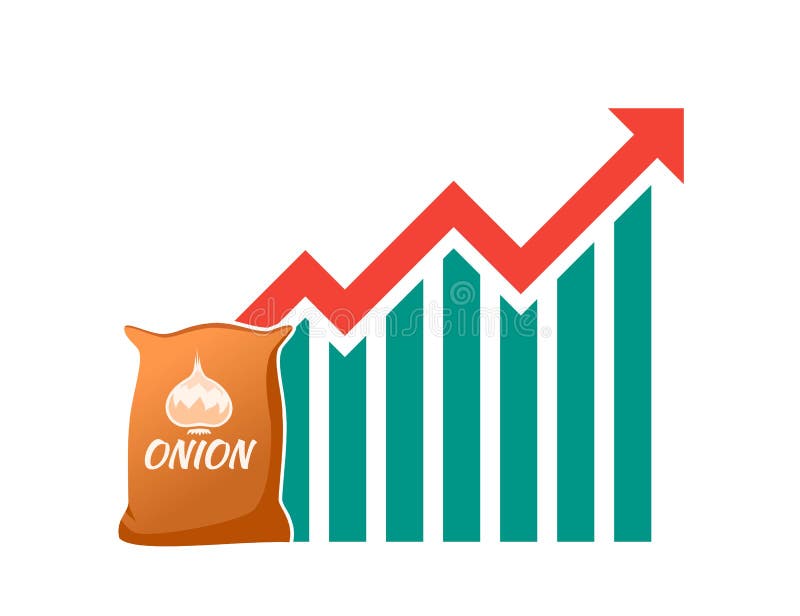 Onion Price Decrease Down in Statistic Graph Stock Vector ...