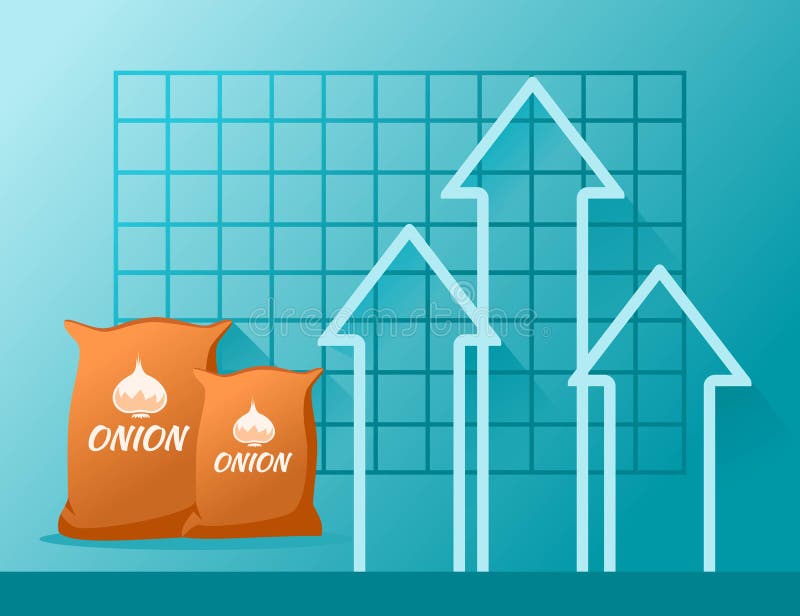 Onion Price Decrease Down in Statistic Graph Stock Vector ...