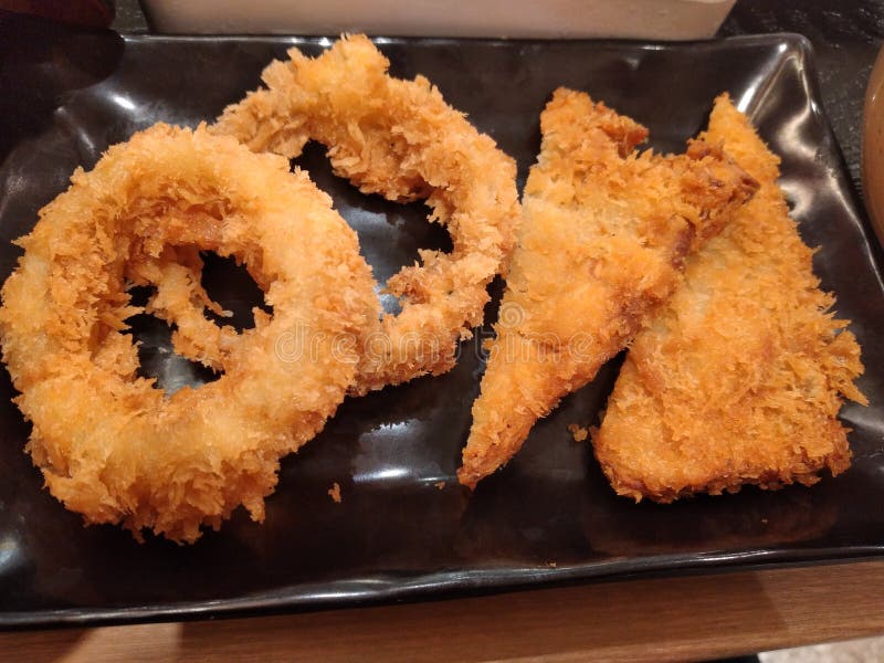 Onion Ring Crispy and Tempe Crispy Stock Image - Image of tempe ...