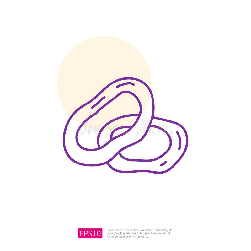 Onion Ring Fries Doodle Icon Stock Vector - Illustration of fast, ring ...