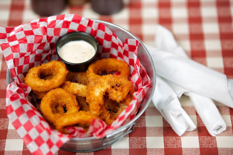 Onion Rings stock image. Image of order, fritter, checkered - 27126187