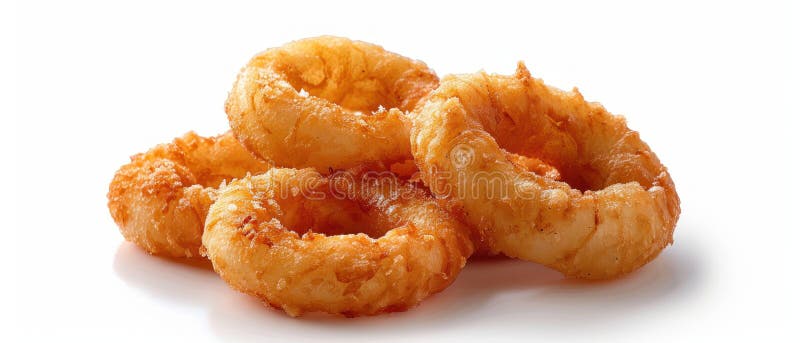 Onion Rings, Rising, Bullet Shot, Solid White Background Stock Image ...