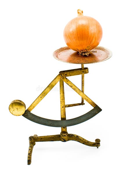 Onion on a scale plate stock image. Image of measurement - 17685711