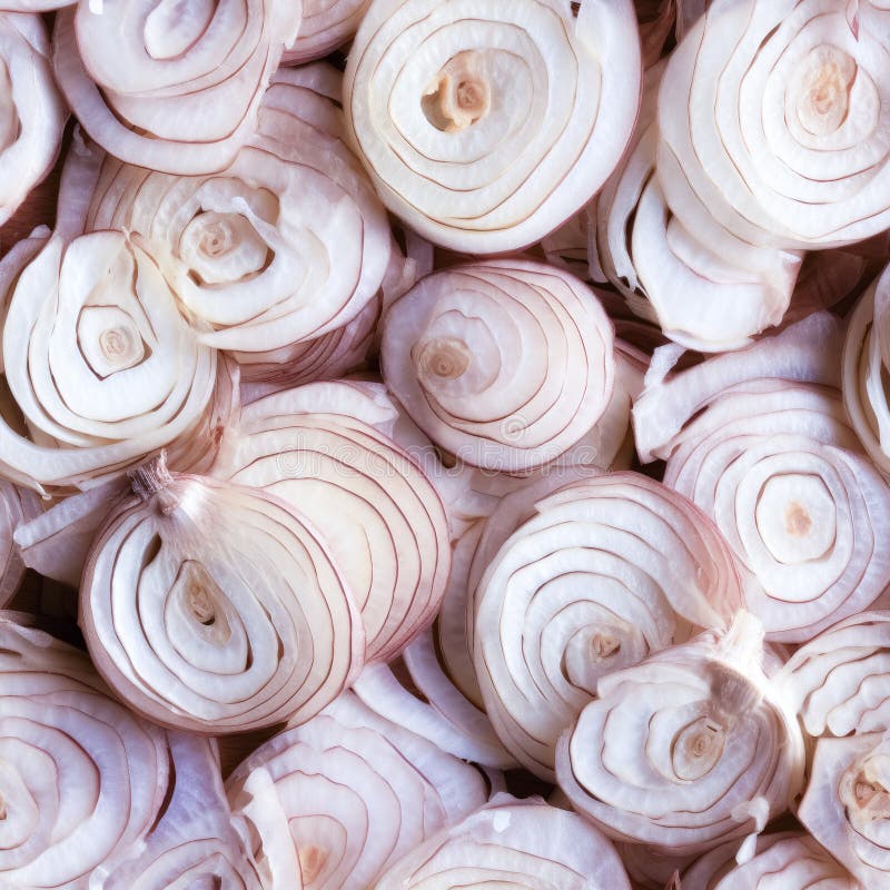 Onion Slices As a Background. Top View Stock Illustration ...