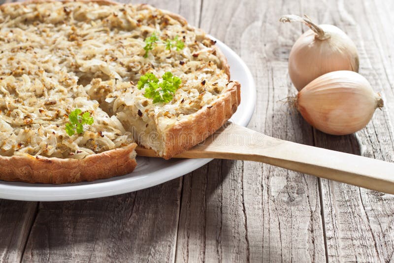 Onion tart stock image. Image of regional, cider, swabian - 47466361