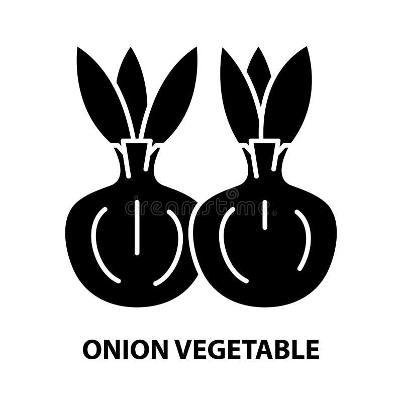 Onion Vegetable Icon, Black Vector Sign with Editable Strokes, Concept ...
