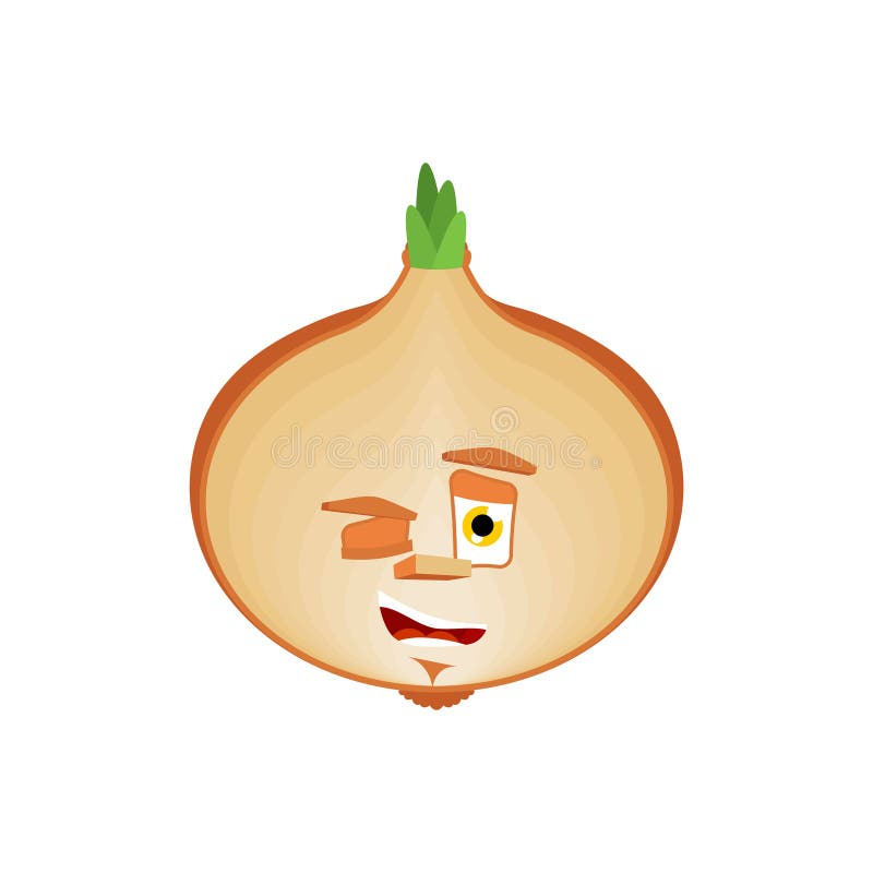 Onion Winks. Bulb Onion Emoji Stock Illustration - Illustration of ...