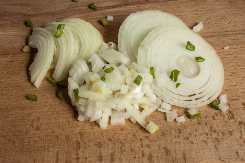 The Onions Cut in the Different Ways Stock Image - Image of group ...
