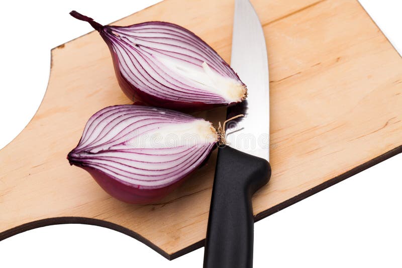Onions Cut into Pieces on a Board Stock Image - Image of halved, pieces ...