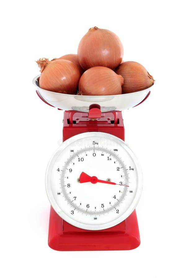 Weighing red onions. stock image. Image of white, balance - 20330843