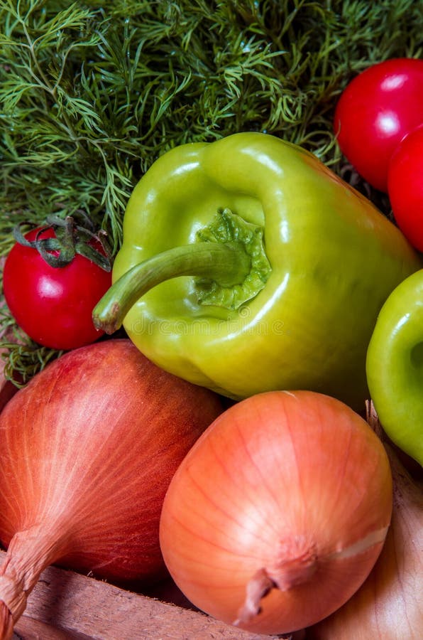 Onions on table stock photo. Image of vegetarian, view - 65689996