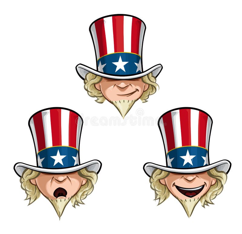 Onkel Sam Head vektor abbildung. Illustration von einstellen - 57774553
