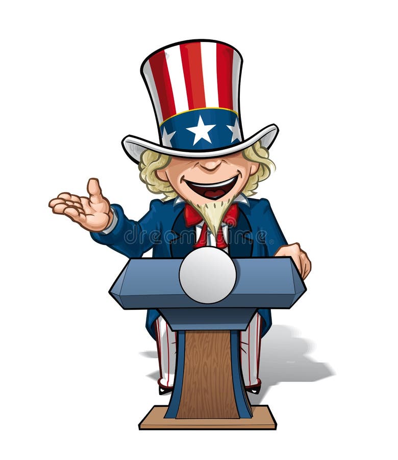 Onkel Sam Presidential Podium Intence Stock Abbildung - Illustration ...