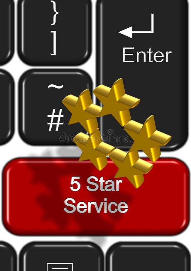 Online 5 star service stock illustration. Illustration of award - 29475596