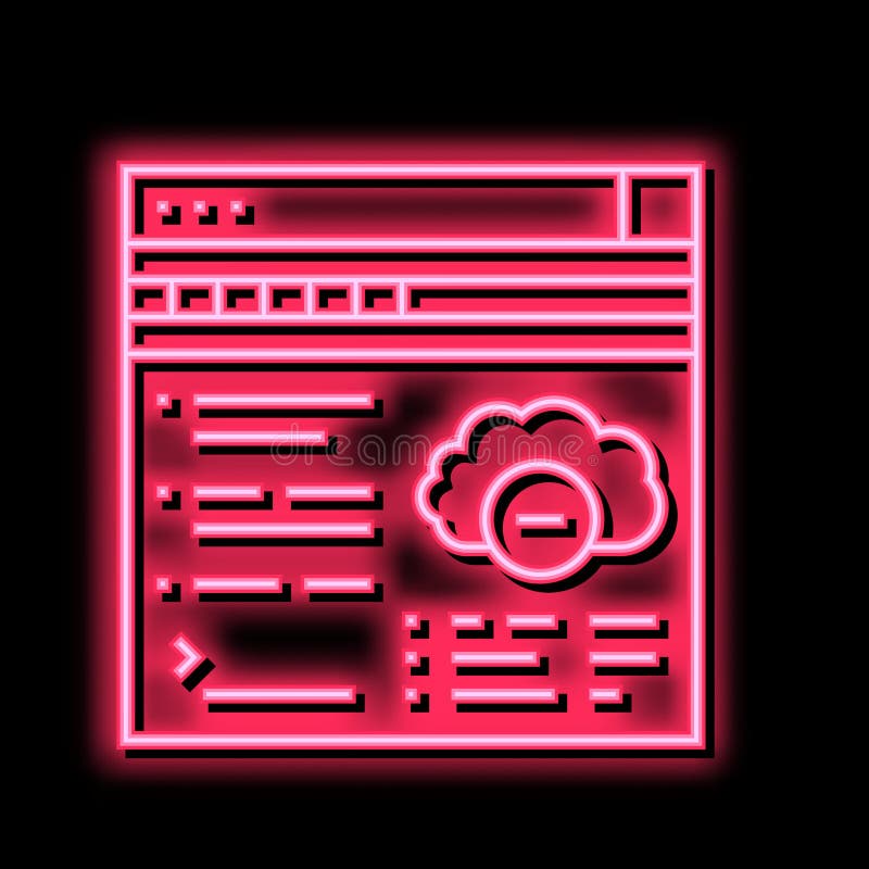 Online Access To Cloud, or Hacking Account Neon Glow Icon Illustration ...