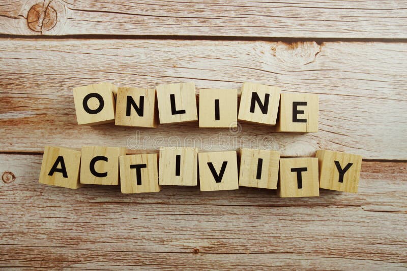 Online Activity Word Alphabet Letters on Wooden Background Stock Photo ...