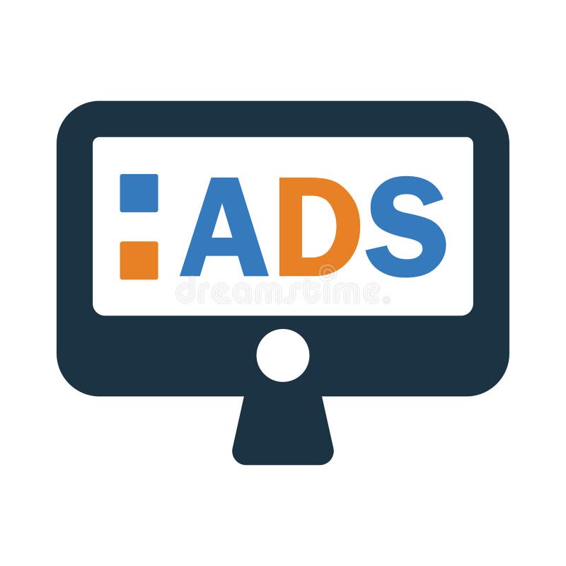 Online Ads, Display Ads, Monitor Ads, Online Display Ads Icon Stock ...