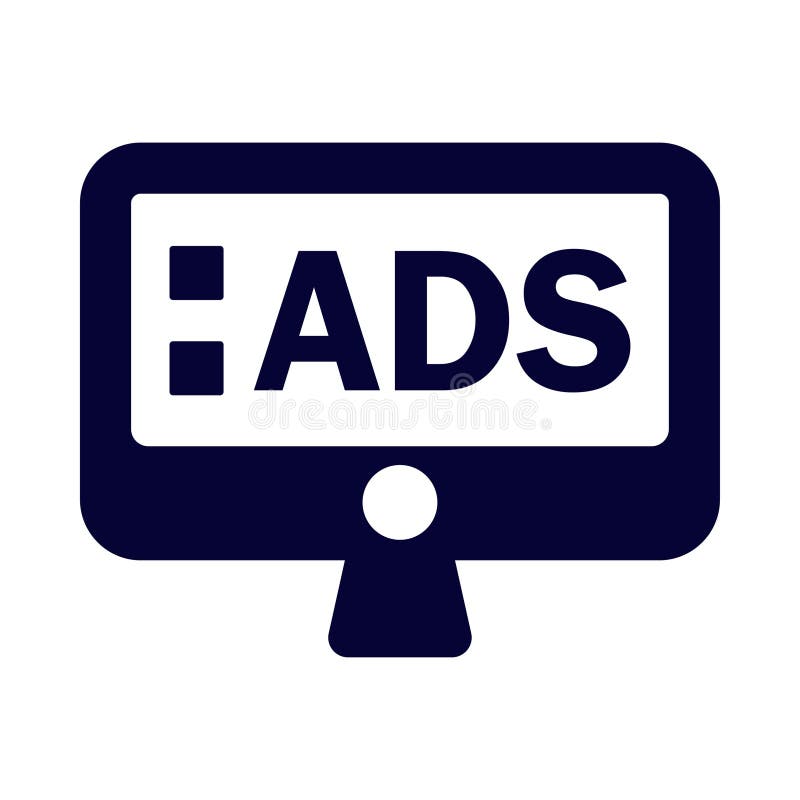Online Ads, Display Ads, Monitor Ads, Online Display Ads Icon Stock ...