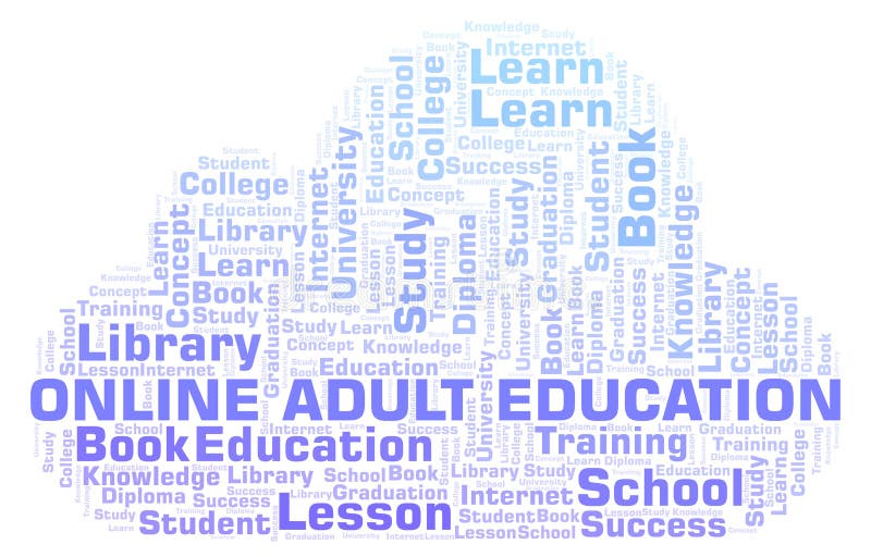 Online Adult Education Word Cloud. Stock Illustration - Illustration of ...