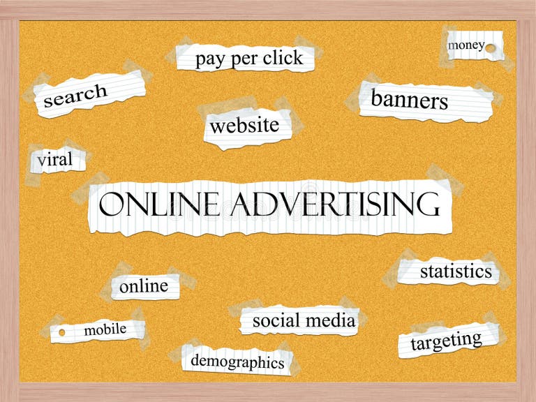 Online Adversiting Corkboard Word Concept Stock Illustration ...