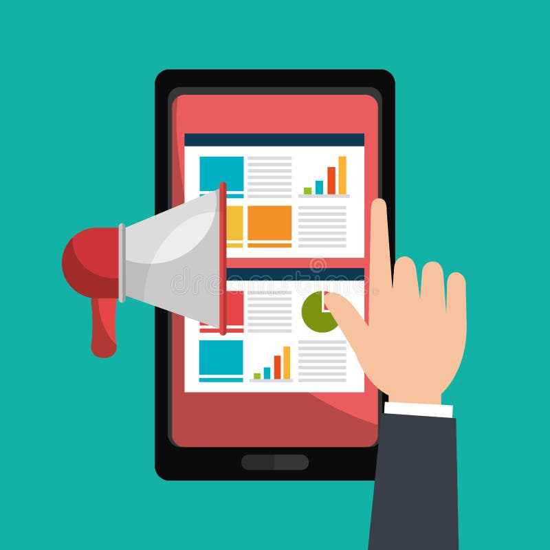 Digital Marketing and Advertising Stock Vector - Illustration of ...