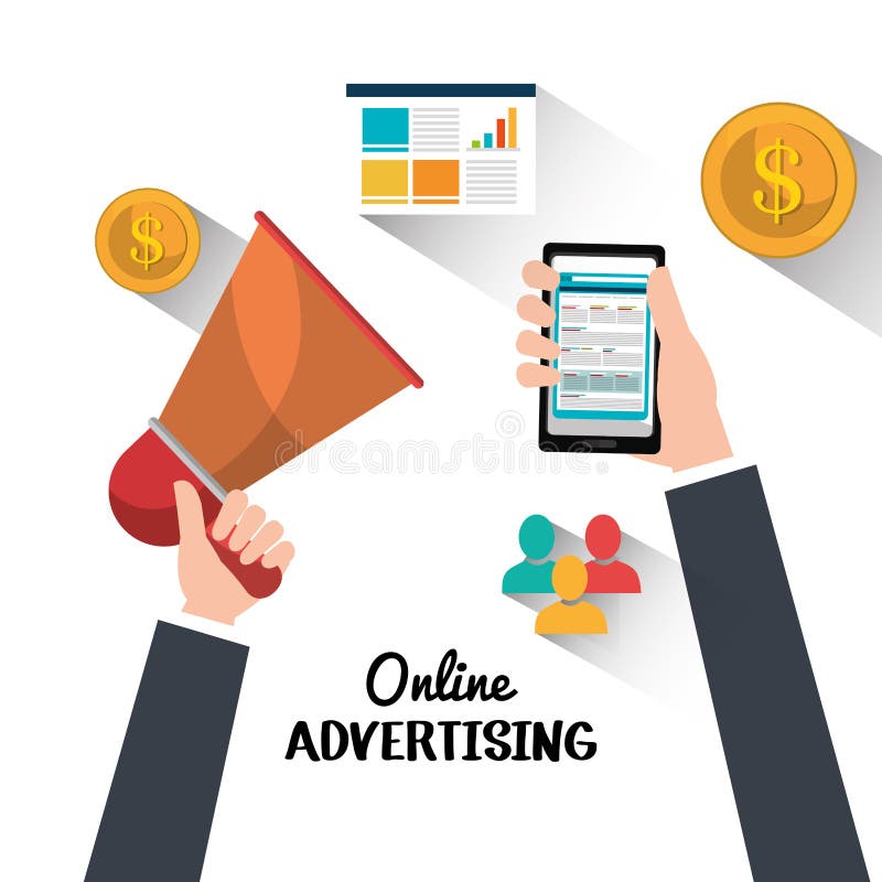 Digital Marketing and Advertising Stock Vector - Illustration of ...