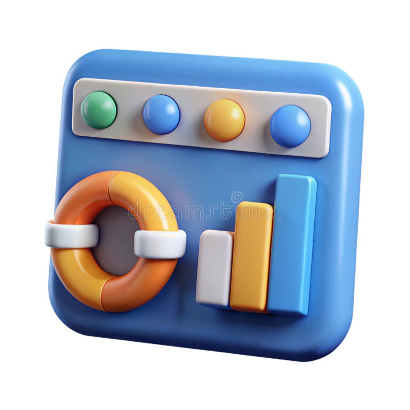 Online Analysis Chart 3D Icon Representing Business Data and Financial ...