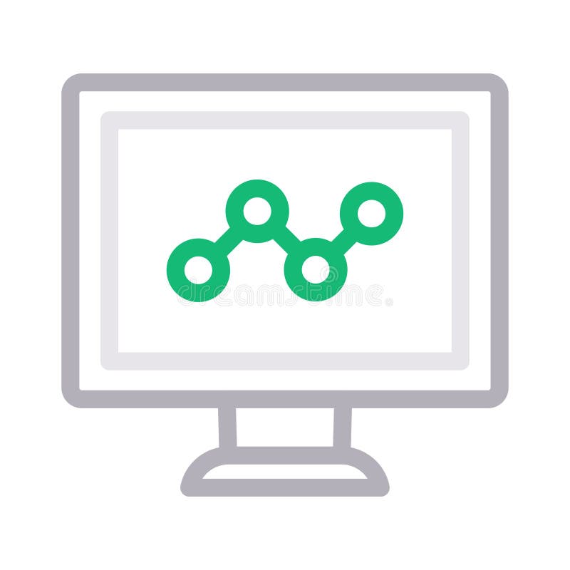 Online Analytic Graph Thin Color Line Vector Icon Stock Illustration ...